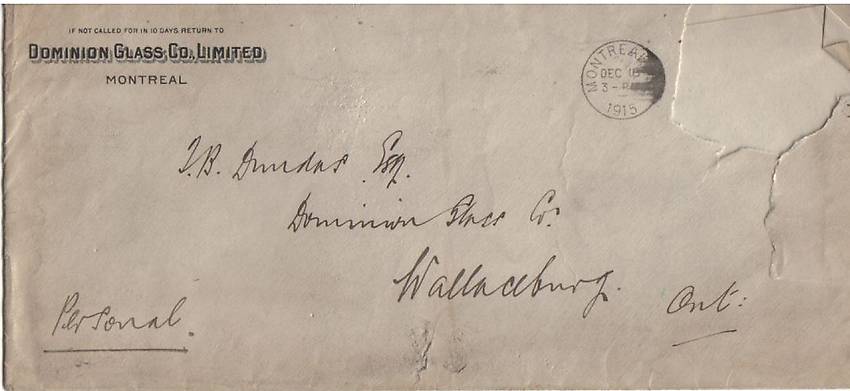 Vintage Photographs > Dominion Glass Montreal Envelope